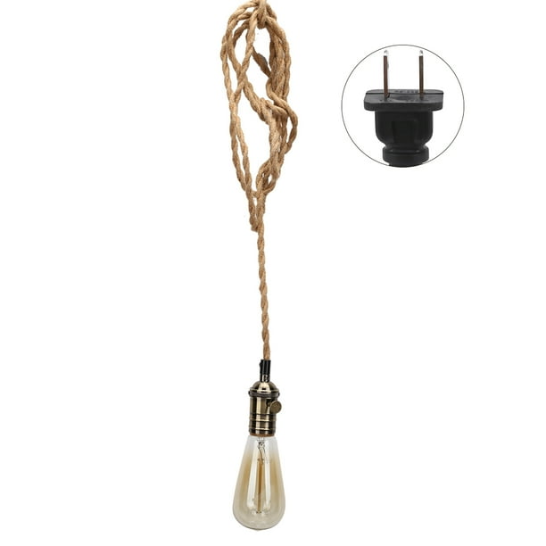 Vintage Style Single Head Hemp Rope Small Chandelier Pendant Light for ...