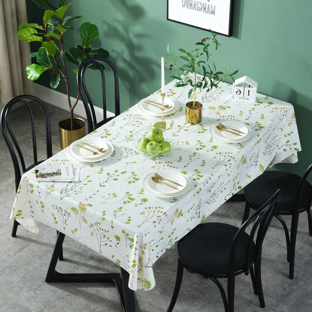 Vinyl Square Table Cover Wipe Clean PVC Tablecloth Oil-Proof/Waterproof ...