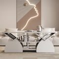 Engineered Wood Rounded Corner Coffee Table Modern Storage Design White ...