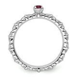 Created Ruby Sterling Silver Single-Stone Ring - Walmart.com