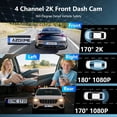 4 Dash Cam Front and Rear Inside Left Right Dash Camera 360 View, QHD ...