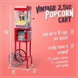 Nostalgia Popcorn Machine Cart, 45-Inch Vintage Hot Air Popcorn Maker ...