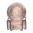 BZSMCE 6Pcs Drink Coasters With Holder 3.94Inch Ornate Gate in Dreamy ...