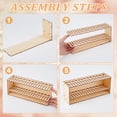 67 Holes Detachable Wooden Paint Brush Stand Watercolor Brush Holder ...