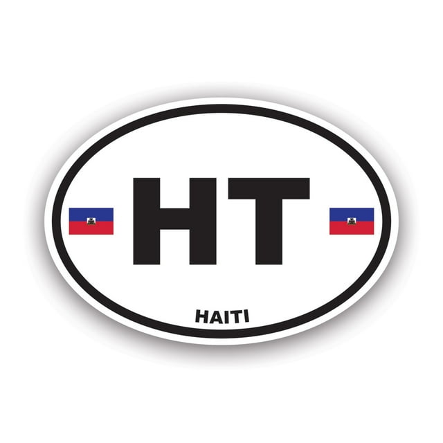 Haiti Oval Sticker Decal - Self Adhesive Vinyl - Weatherproof - Made in ...