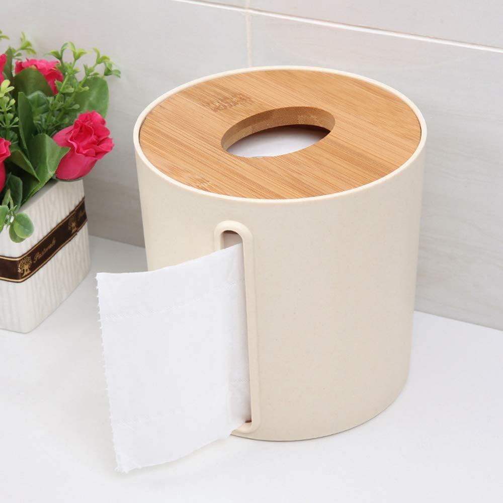 Tissue Box Round Tissue Box for Home Office Car Multifunctional