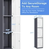 "Fesbos Tall Bedroom Dorm Lock Furniture, 71"" Metal Storage Locker for ...
