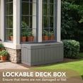 85 Gallon Deck Box Lockable Resin Outdoor Storage Box waterproof ...