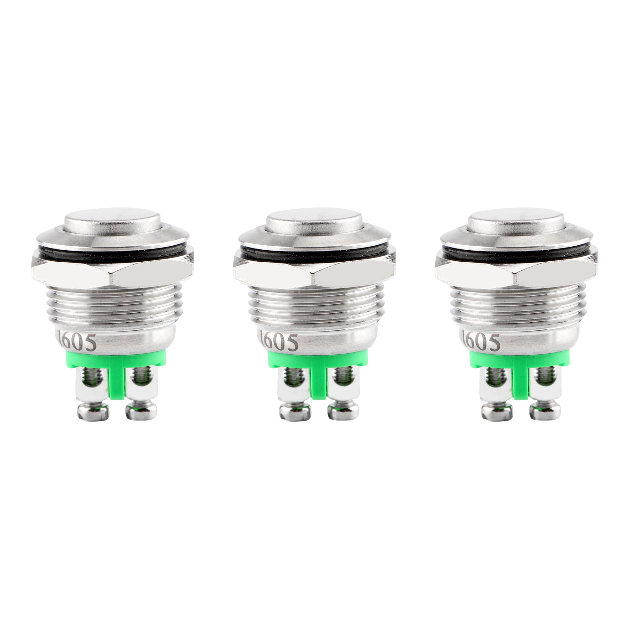 Keegwa (3 PCS) 16MM Momentary Push Button Switch Metal Waterproof ...