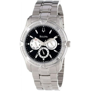 Bulova Men's Chronograph Diamond Accent Stainless Steel Watch 44mm ...