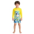 Boys Beach Style 2 Piece Long Sleeve Shark Letter Print Rash Guard Set ...