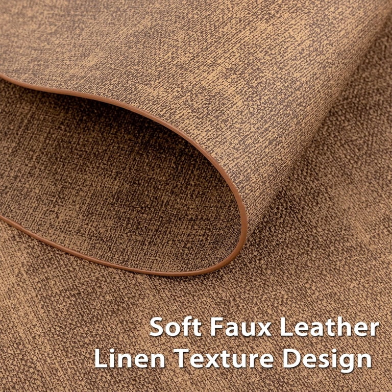 Faux Leather Oval Placemats Set of 8, Brown | Non-Slip & Heat Resistant ...