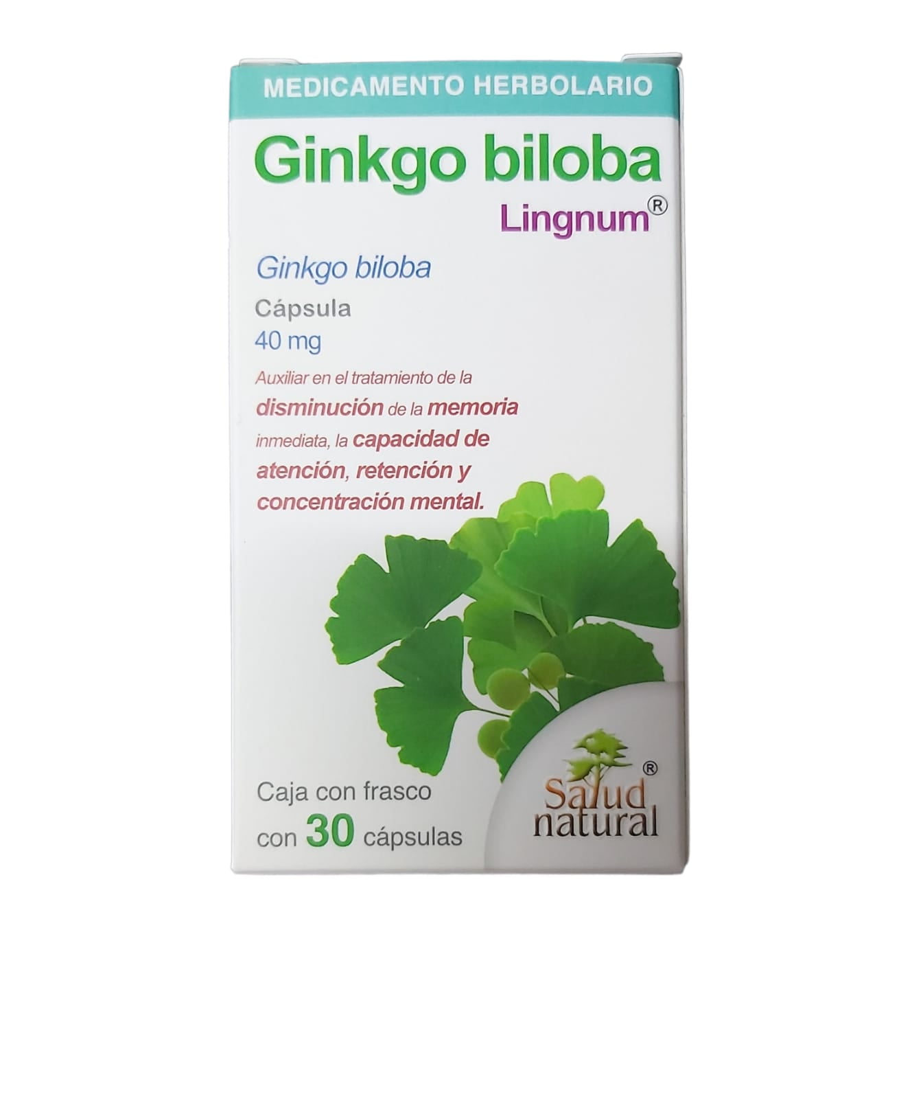 Ginkgo Biloba Lingnum 30 caps 400 mg c/u Salud Natural Caja | Walmart ...