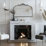 24" x 34" Filigree Arch Metal Mantle Mirror Decor in Silver - Walmart.com