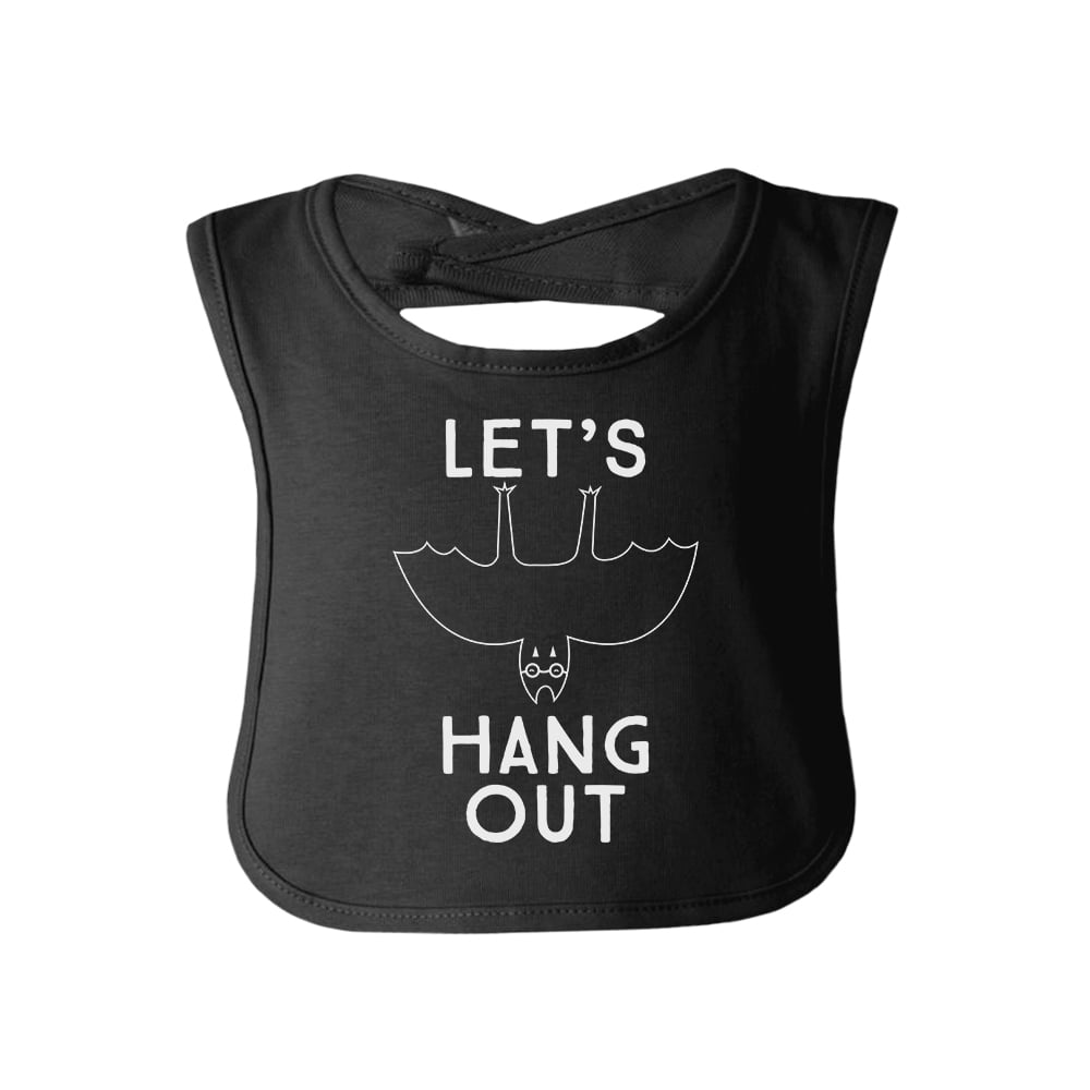 Let's Hang Out Bat Black Cotton Halloween Baby Bib Baby Shower Gift ...