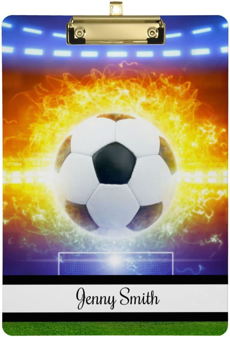 FMSHPON Burning Soccer Ball Clipboard Hardboard Wood Nursing Clip Board ...
