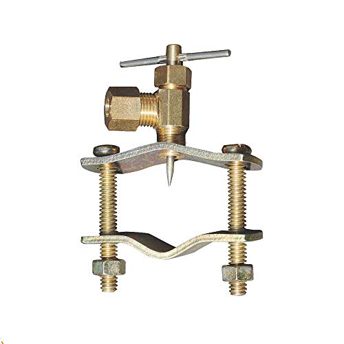 Self Piercing 1/4-Inch Compression Outlet Brass Saddle Needle Valve (1 ...