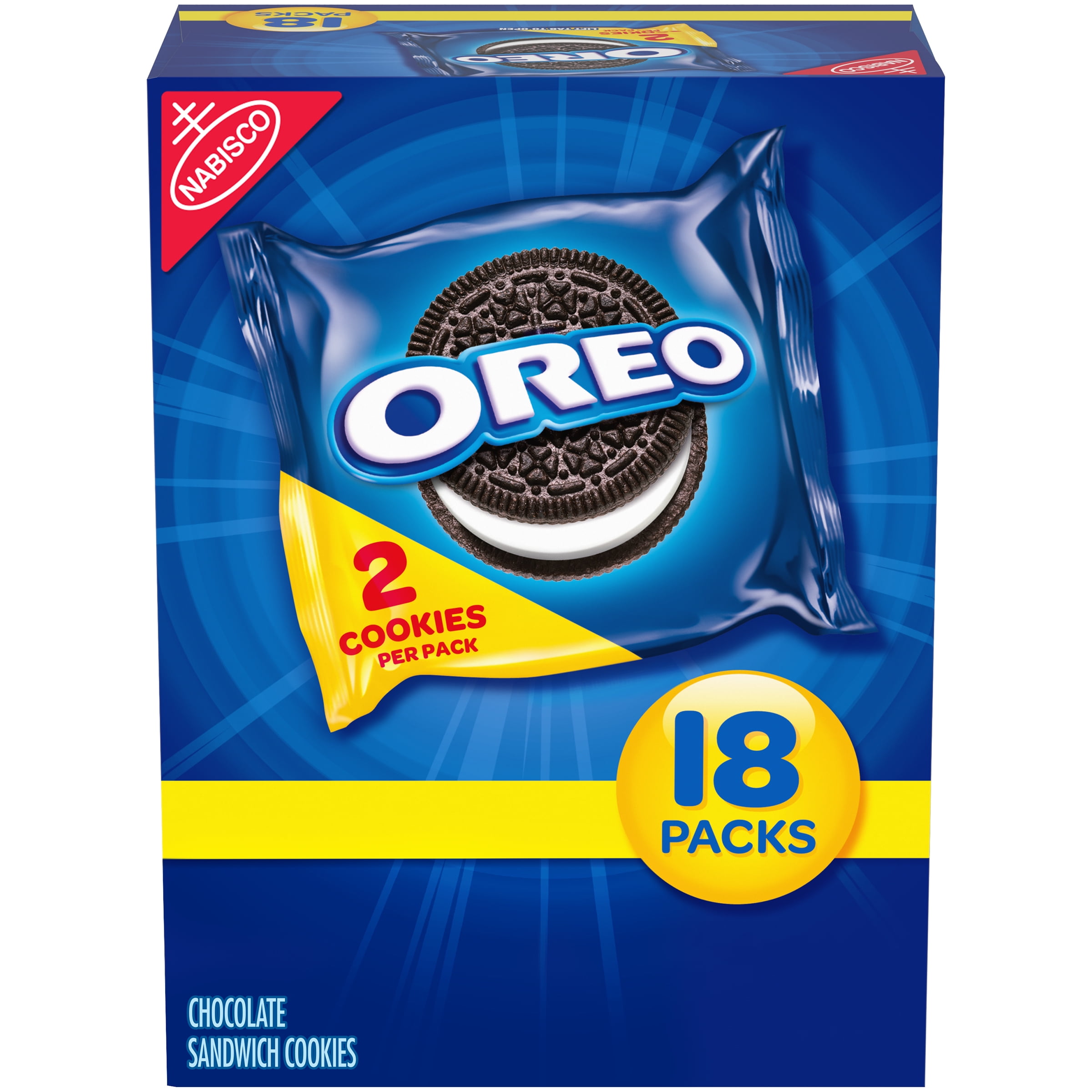 OREO Chocolate Sandwich Cookies, 18 Snack Packs (2 Cookies Per Pack ...