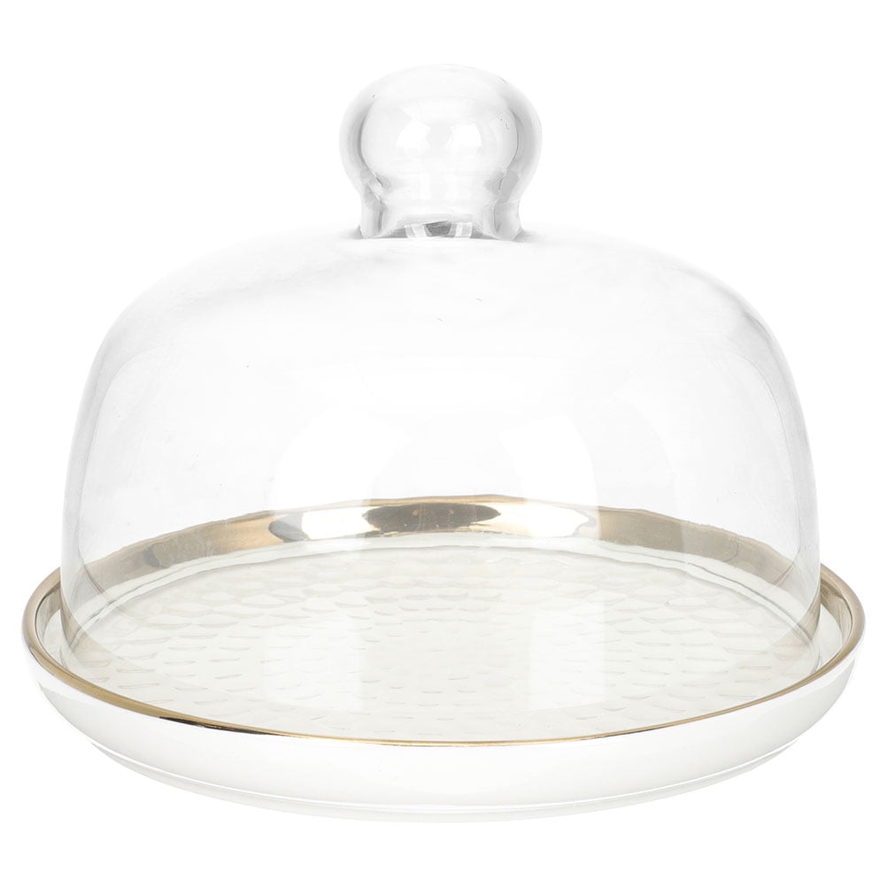 NUOLUX Cake Dome Plate Cover Stand Dessert Food Glass Serving Server ...