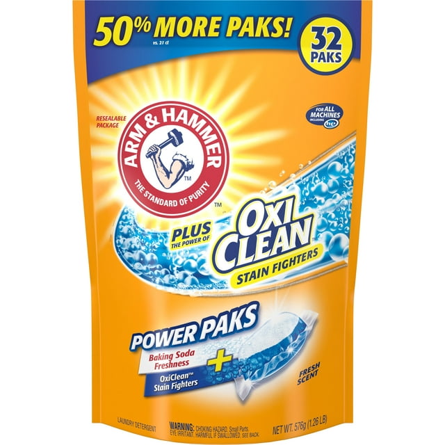 Arm & Hammer Unit Dose Detergent Plus Oxiclean Powders 1 Ea (Pack of 2 ...