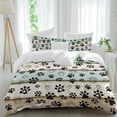 4 Piece Duvet Cover Set Queen, Dog Paw Farm Wood Board Soft Breathable ...