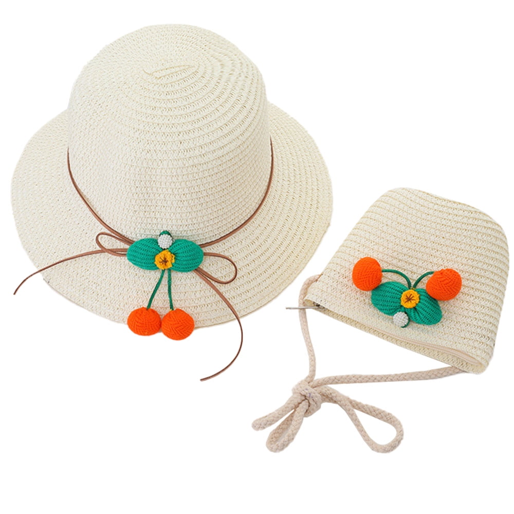 Kids Multi-Colors Flower Beach Sun Hats, Little Girl Kids Summer Straw ...