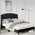 Shininglove King Size Bed Frame, Modern Upholstered Platform Bed, Heavy ...