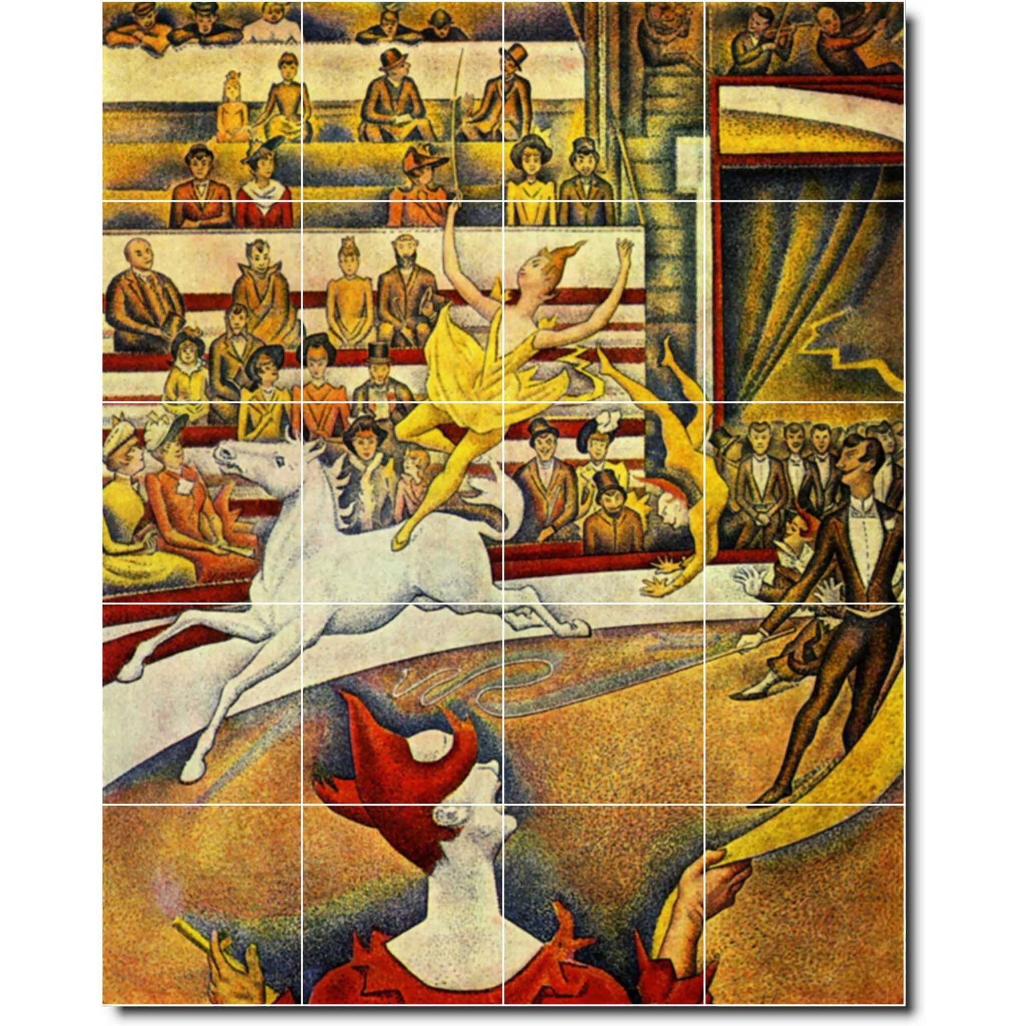 Ceramic Tile Mural-Georges Seurat Poster Art Wall Tile Mural 2. 17" w x ...