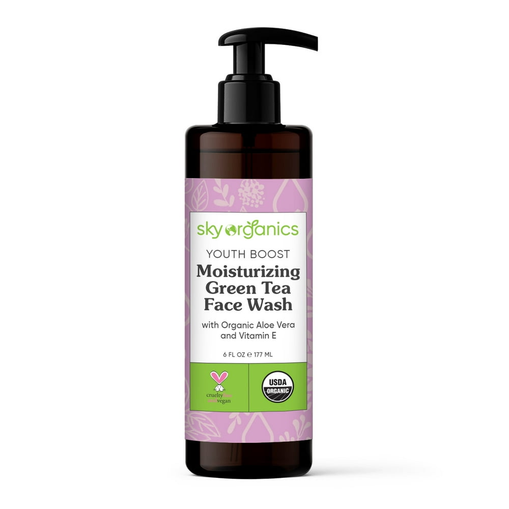 Youth Boost Moisturizing Green Tea Face Wash By Sky Organics 6 Fl Oz