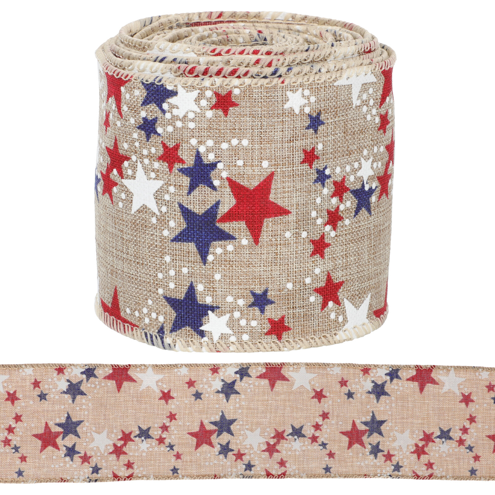 2 Rolls Patriotic Ribbon Stars Pattern Ribbon Independence Day Themed ...