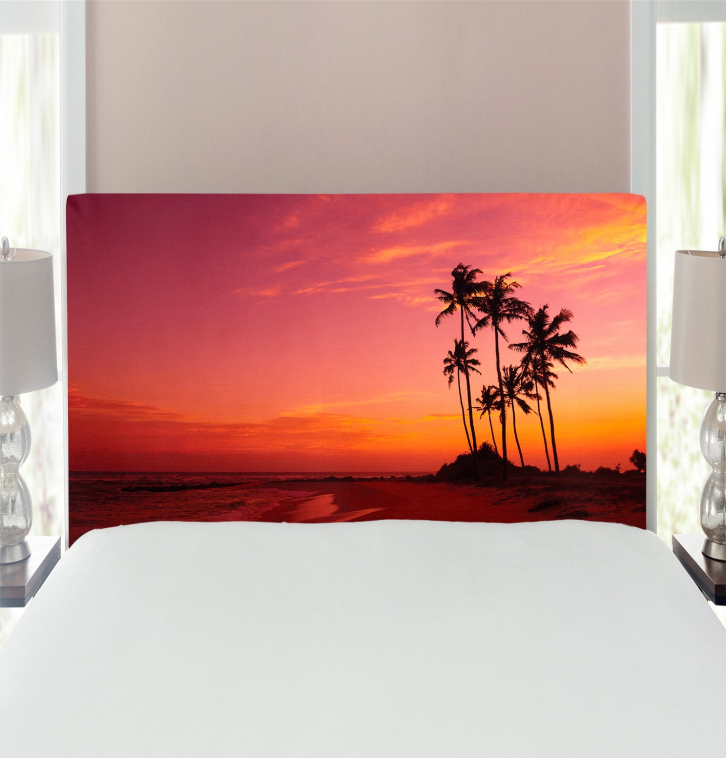 Ocean Headboard, Exotic Beach Photo over the Ocean Hawaii Palm Trees at ...