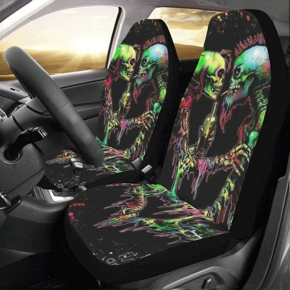 Aesthetic Brown Beige And White Gradient Car Seat Covers Front Seats ...