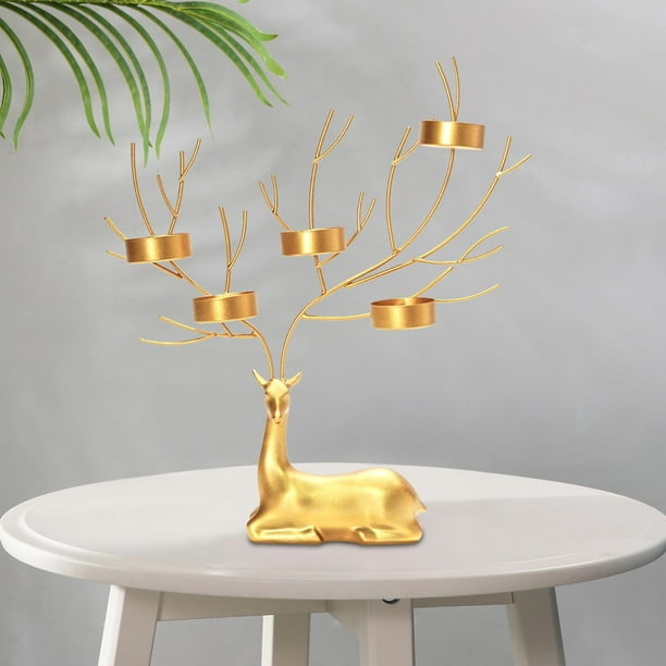 Candelabro de Alce Perfke Candelabros de Ciervo Dorado Metal | Bodega ...