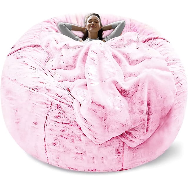 RAINBEAN Bean Bag Chair Cover Sofa Cover Plush Comfortable Casual Round ...