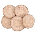 5PCS Natural Wooden Discs Circle Unfinished, Large Rustic Wood Pieces ...