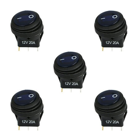 serony 5PCS Car Truck RV Rocker Round Toggle LED Switch On-Off Control ...
