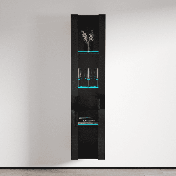 Fly Modular Wall Mounted Floating Bookcase Cabinet (Type-41) Black ... Fly Modular Wall Mounted Floating Bookcase Cabinet (Type-41) Black ...