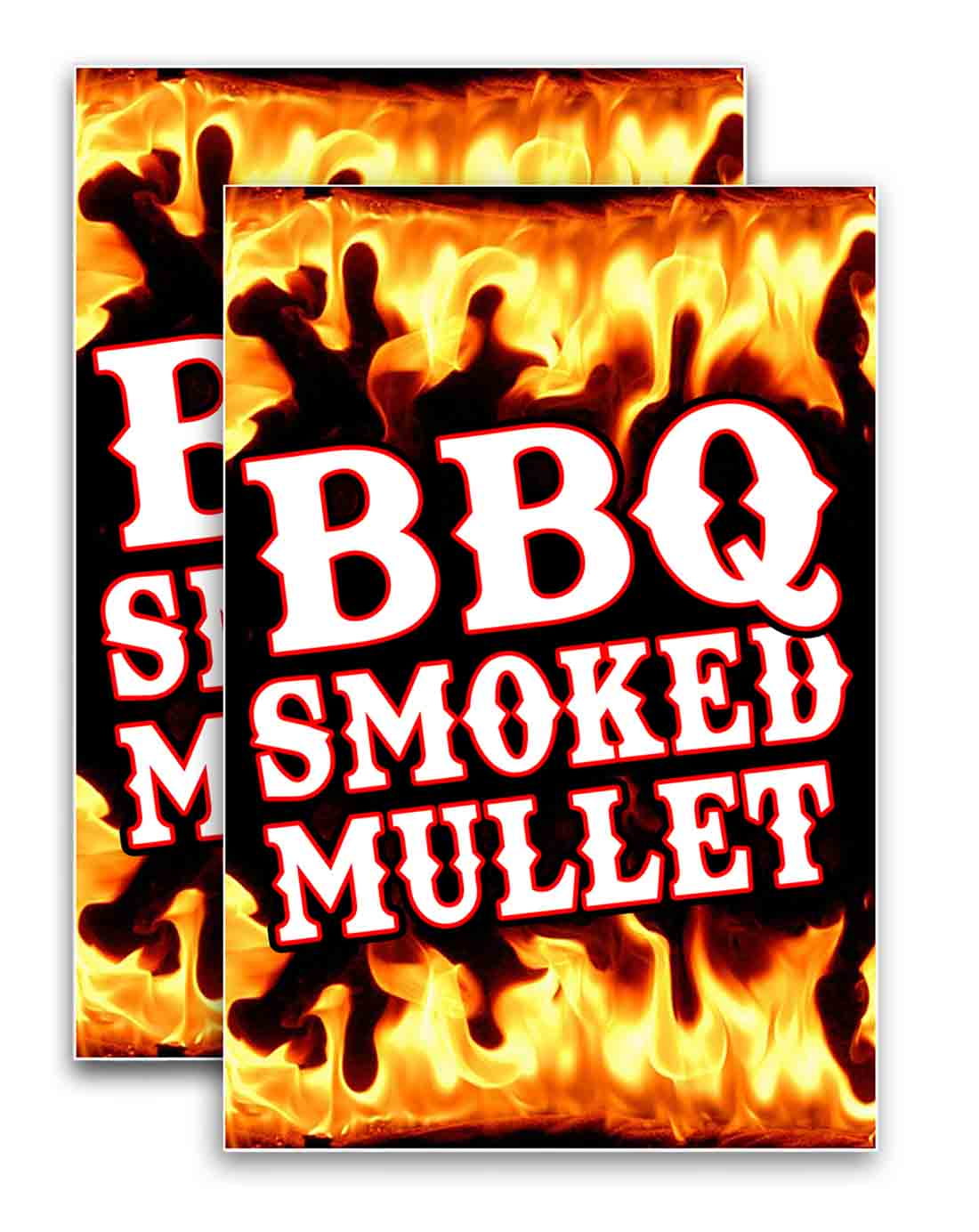 BBQ Smoked Mullet (24" X 36") Vinyl Decal Only (Pack of 2) |Sign ...