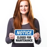 Closed For Maintenance Sign, OSHA Notice Sign, - Walmart.com