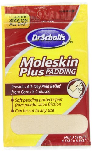 5 Pack - Dr. Scholls Moleskin Plus 4 5/8-Inch X 3 3/8 Inch Padding 3 ...