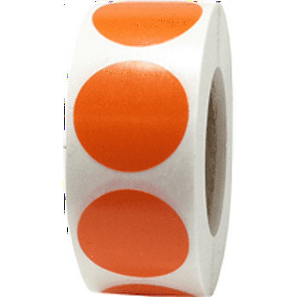 Hot Orange Circle Dot Stickers | 0.75" Inch Round | 500 Pack - Walmart ...