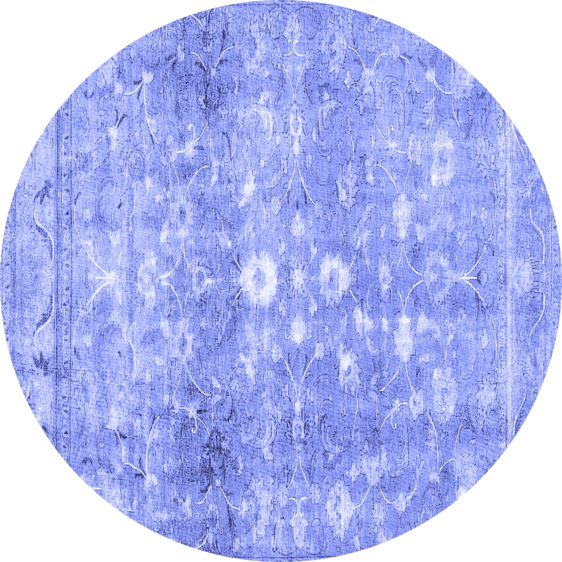 Ahgly Company Indoor Round Abstract Blue Contemporary Area Rugs, 8 ...