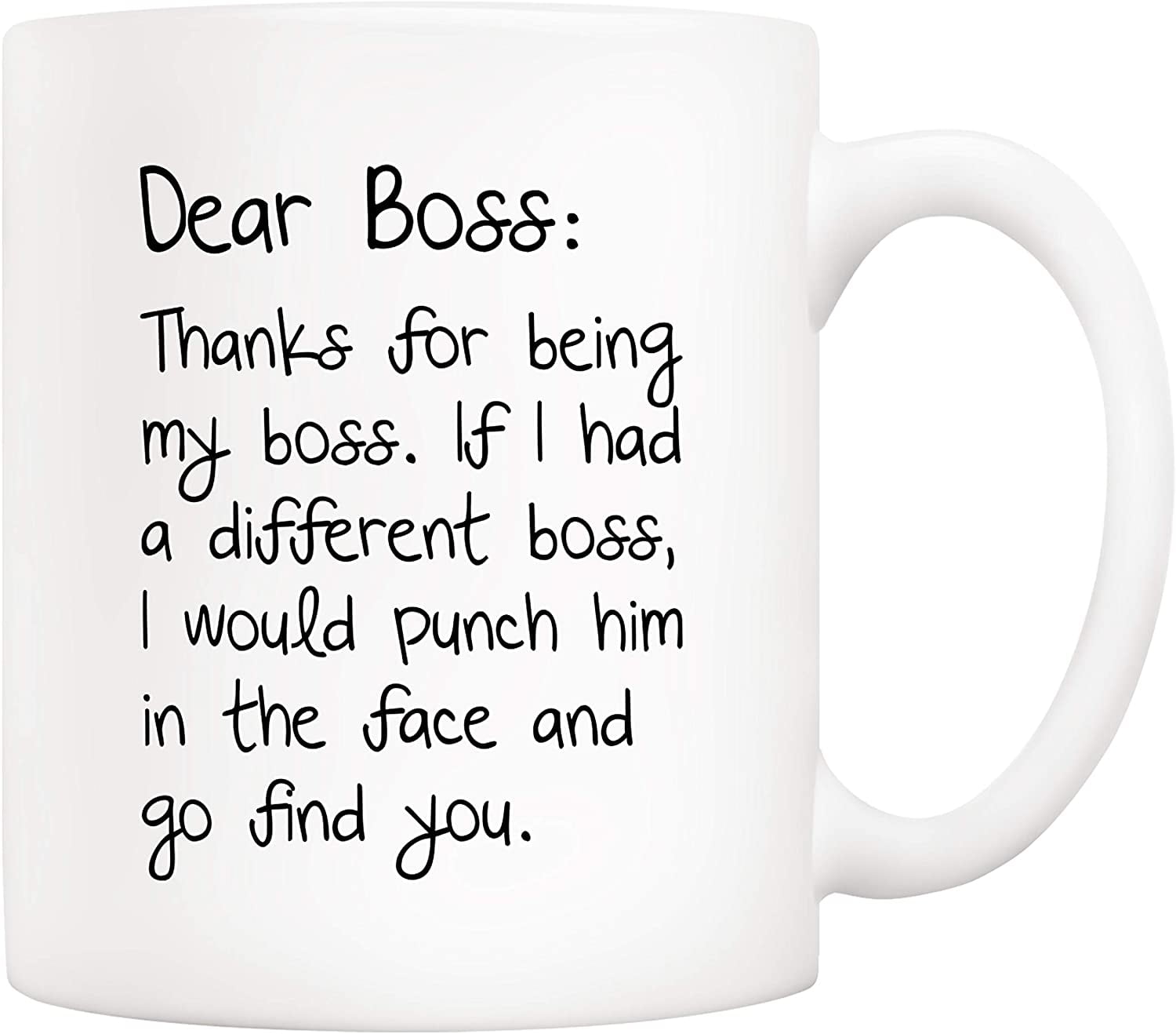 Bosses Day Funny Boss Office Coffee Mug Christmas Gifts from Co-worker ...