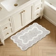 Bath Rugs Soft Bath Mat 40x60cm Absorbent Bathroom Rug with Scalloped ...