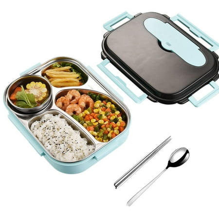 Bento Lunch Box Leak-proof 4 Compartment Bento Box with Utensils ...
