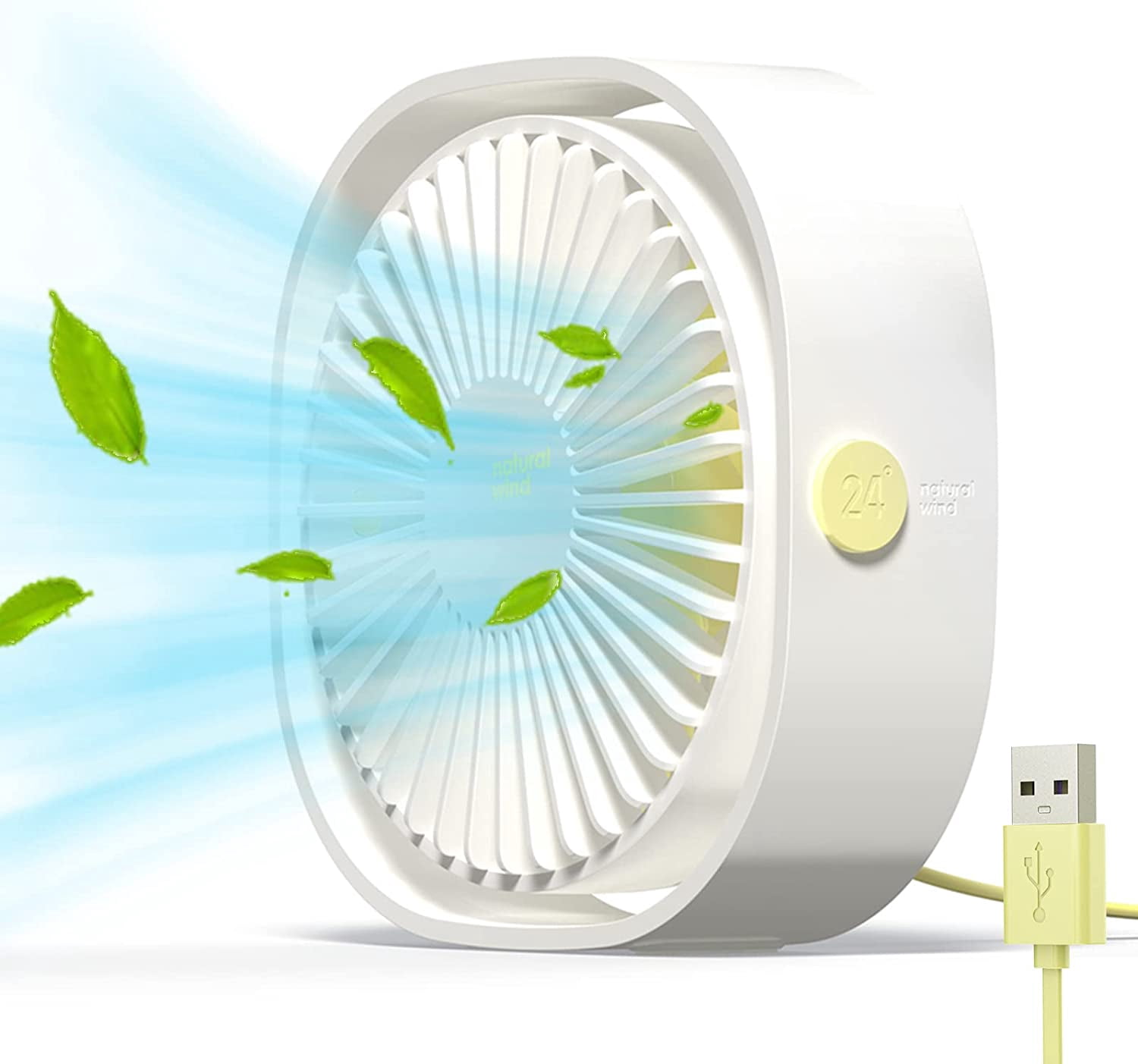 Ventilador USB Mini NQ Portátil Silencioso de Escritorio 3 Velocidades ...