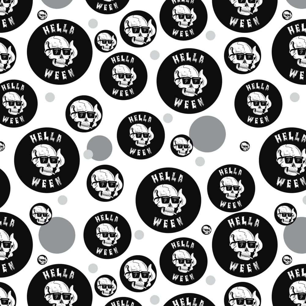 Hella Ween Halloween Hell Smoking Skull Funny Humor Premium Gift Wrap ...