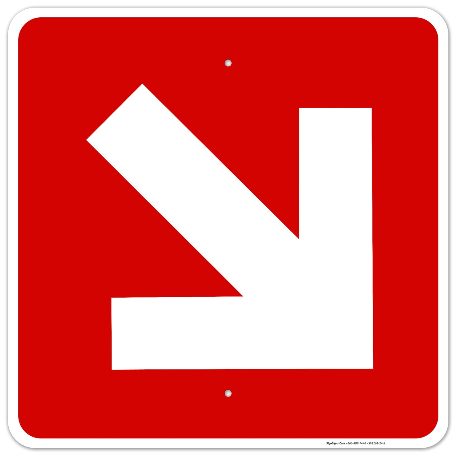 Diagonal Directional Arrow Sign, 24x24 Aluminum - Walmart.com