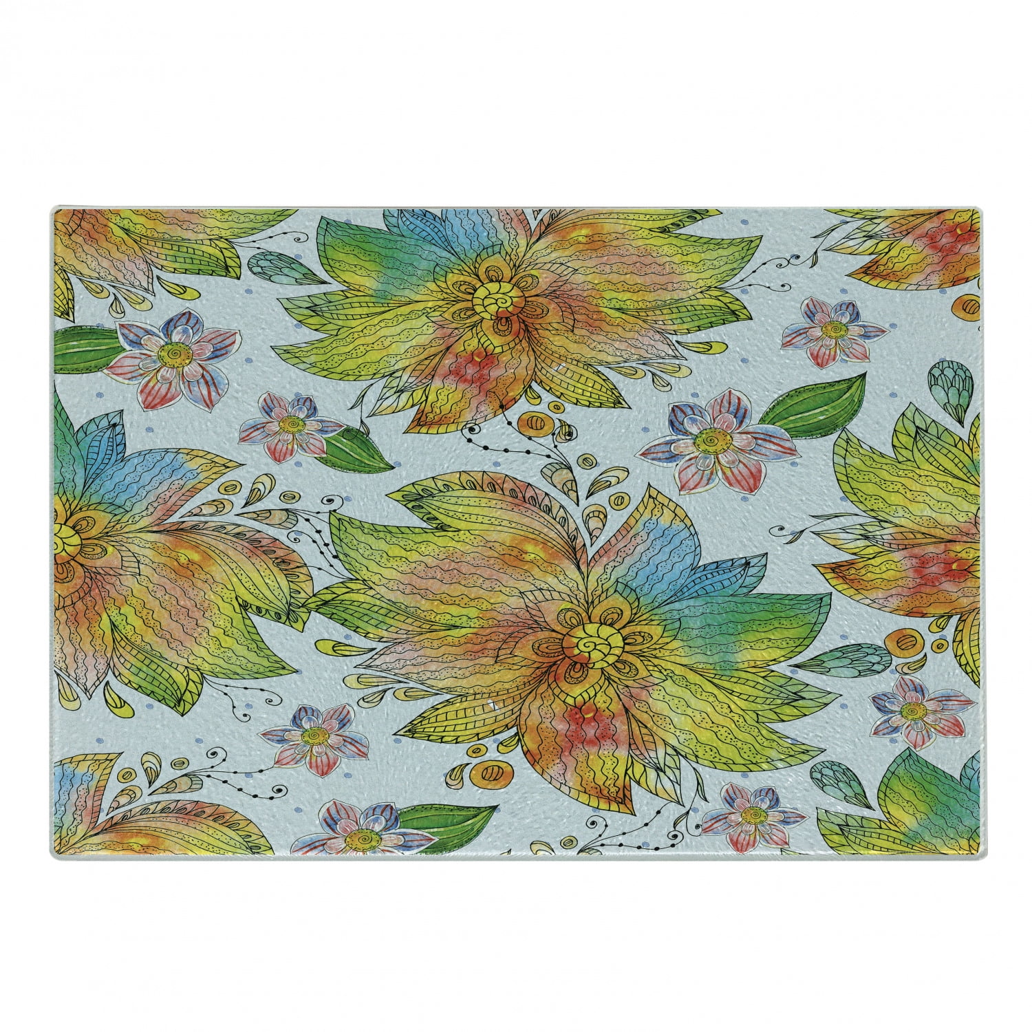 Floral Cutting Board, Macro Flower Petals Florets Blurry Watercolor ...