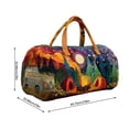 Beach Bus Style Quilted Travel Duffle Bag, Blue Ombre Hippie Van Print ...